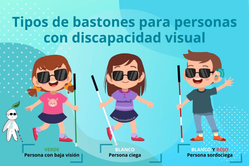 Tipos de Bastones para ciegos - Somosdisc@